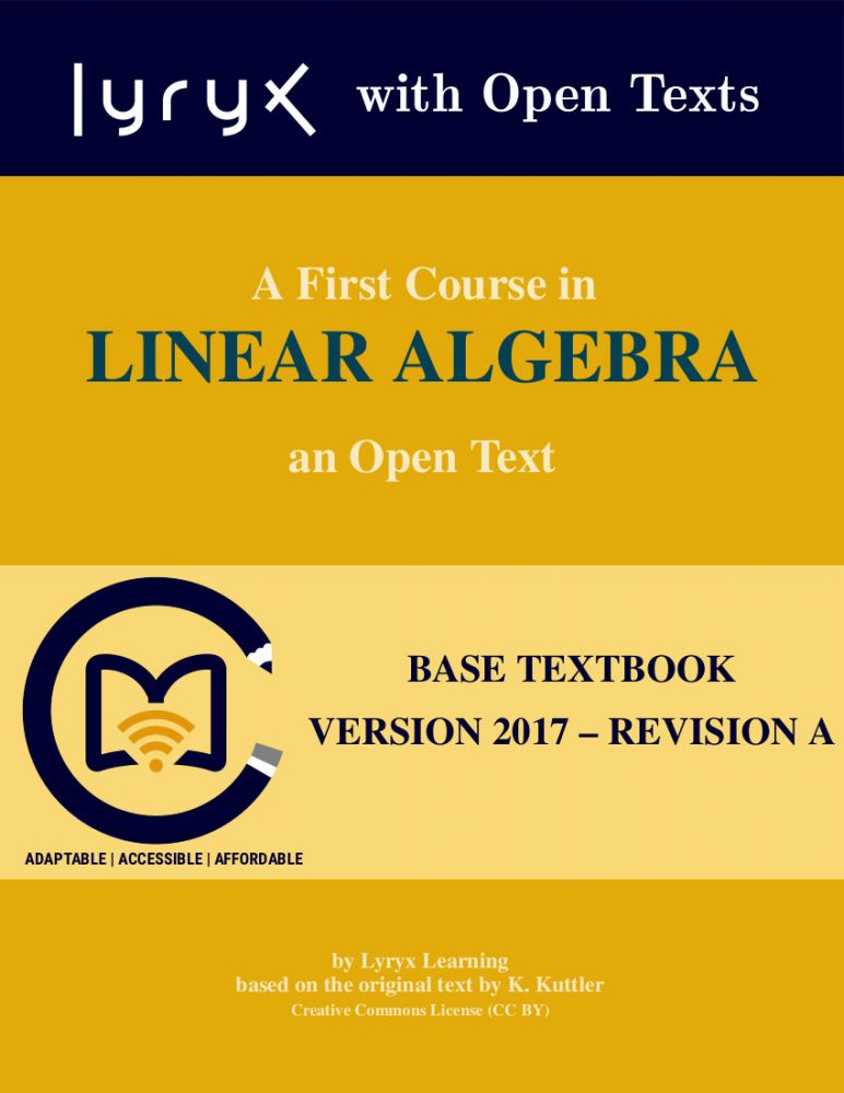 A First Course In Linear Algebra pdf Free Download Books